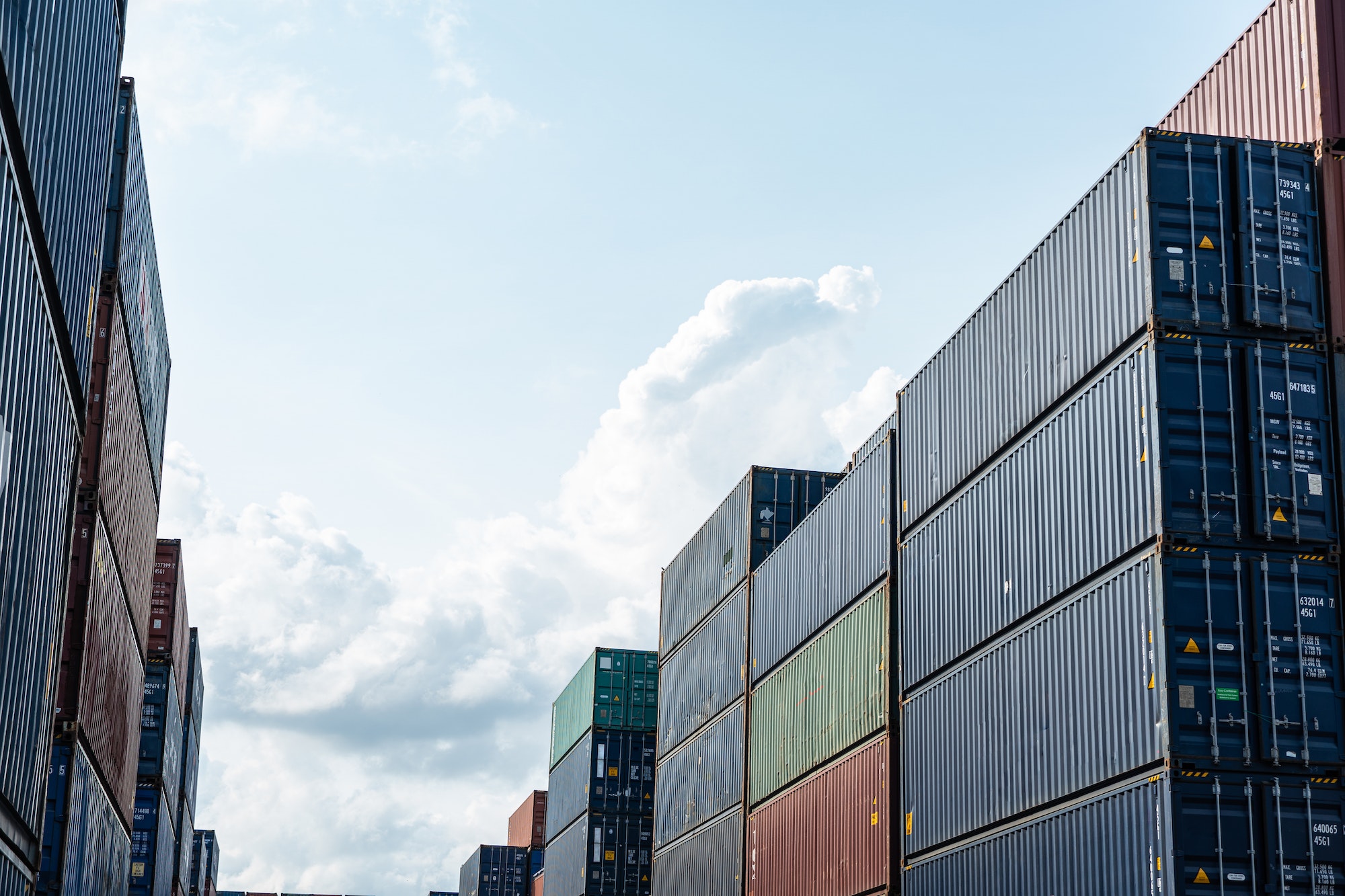 Background of container box stack for freight cargo shipping | Ocean ...